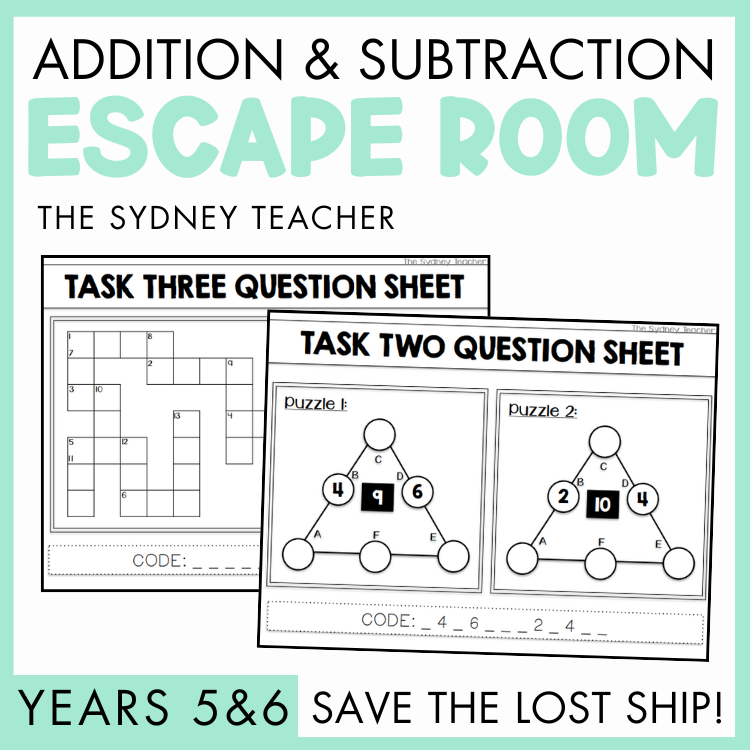 Addition & Subtraction Escape Room | Year 5 & 6 ⭐️ The Sydney Teacher