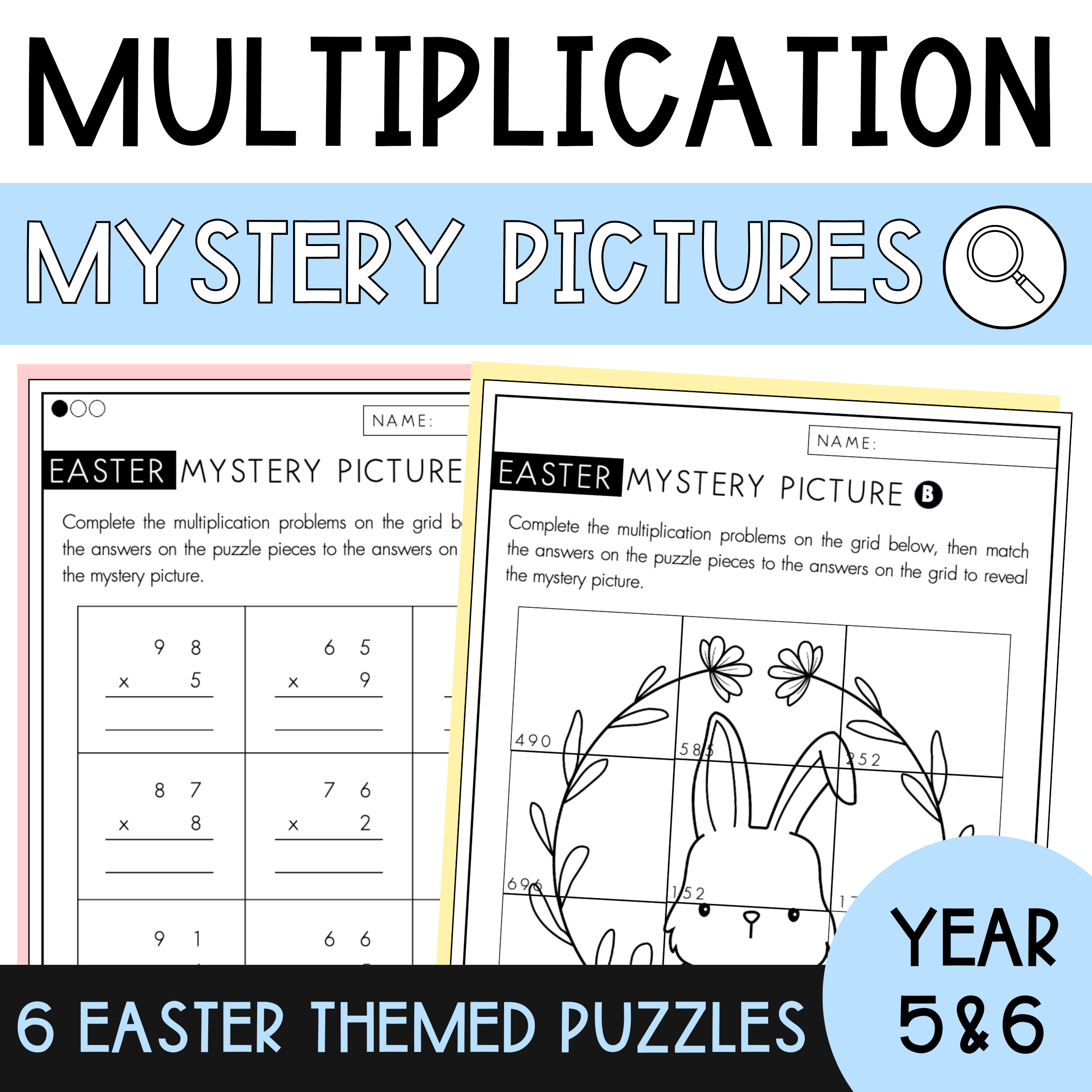 Multiplication Mystery Picture Puzzle - Easter Theme | Year 5 & 6 ⭐️ ...