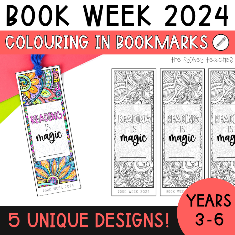 Book Week ‘Reading is Magic’ Colouring In Bookmarks 2024 ⭐️ The Sydney ...
