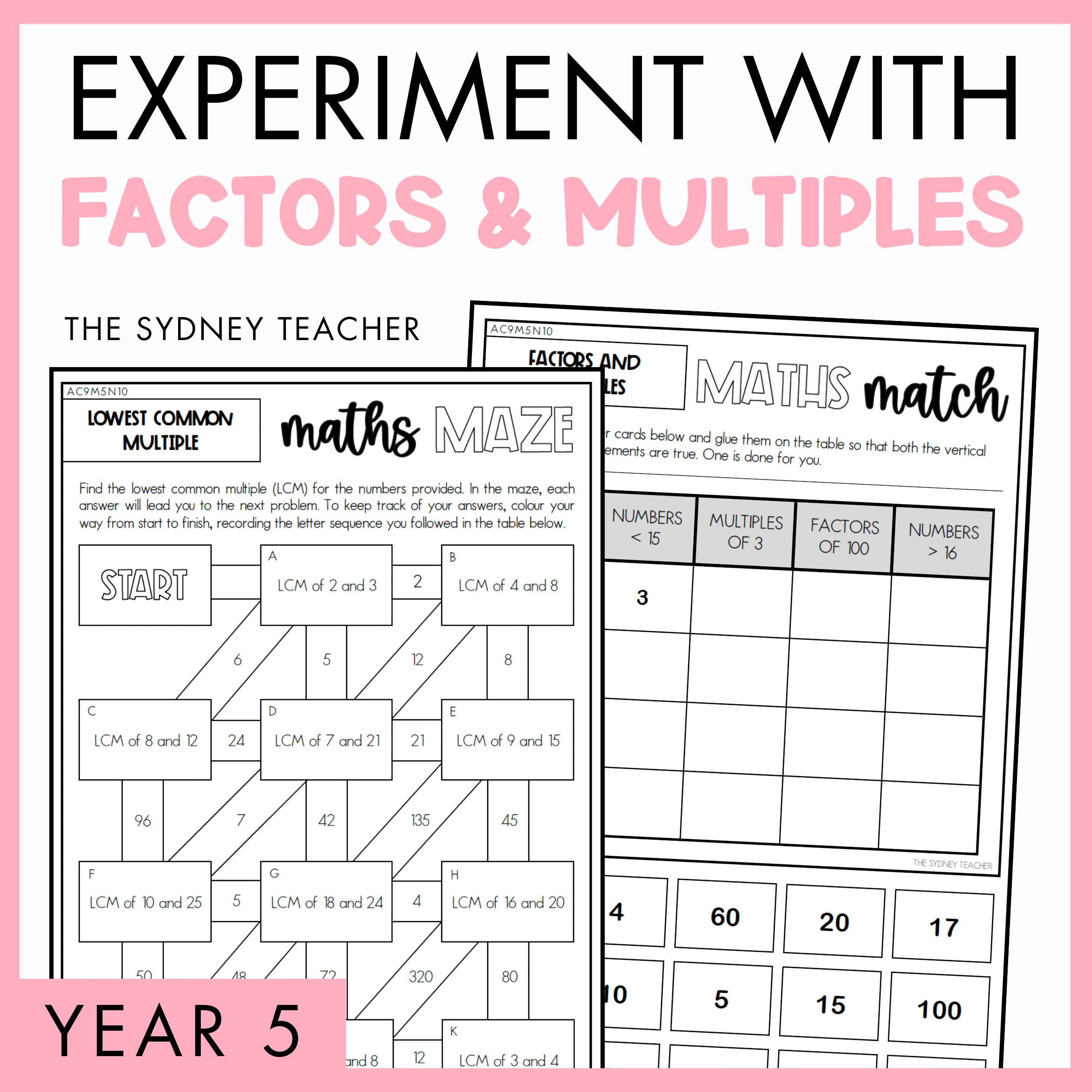 Year 5 Number & Algebra Pack: Use Algorithms to Experiment with Factors ...