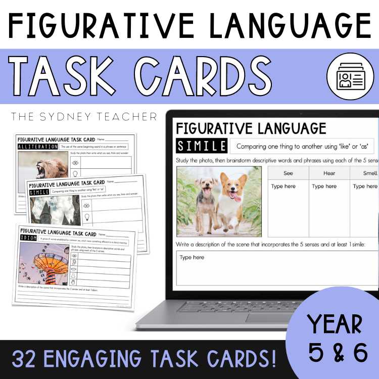 Figurative Language Task Cards ⭐️ The Sydney Teacher