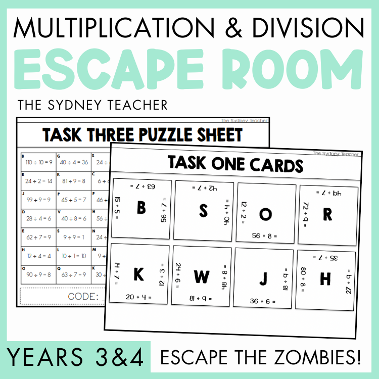 Multiplication & Division Escape Room | Year 3 & 4 ⭐️ The Sydney Teacher