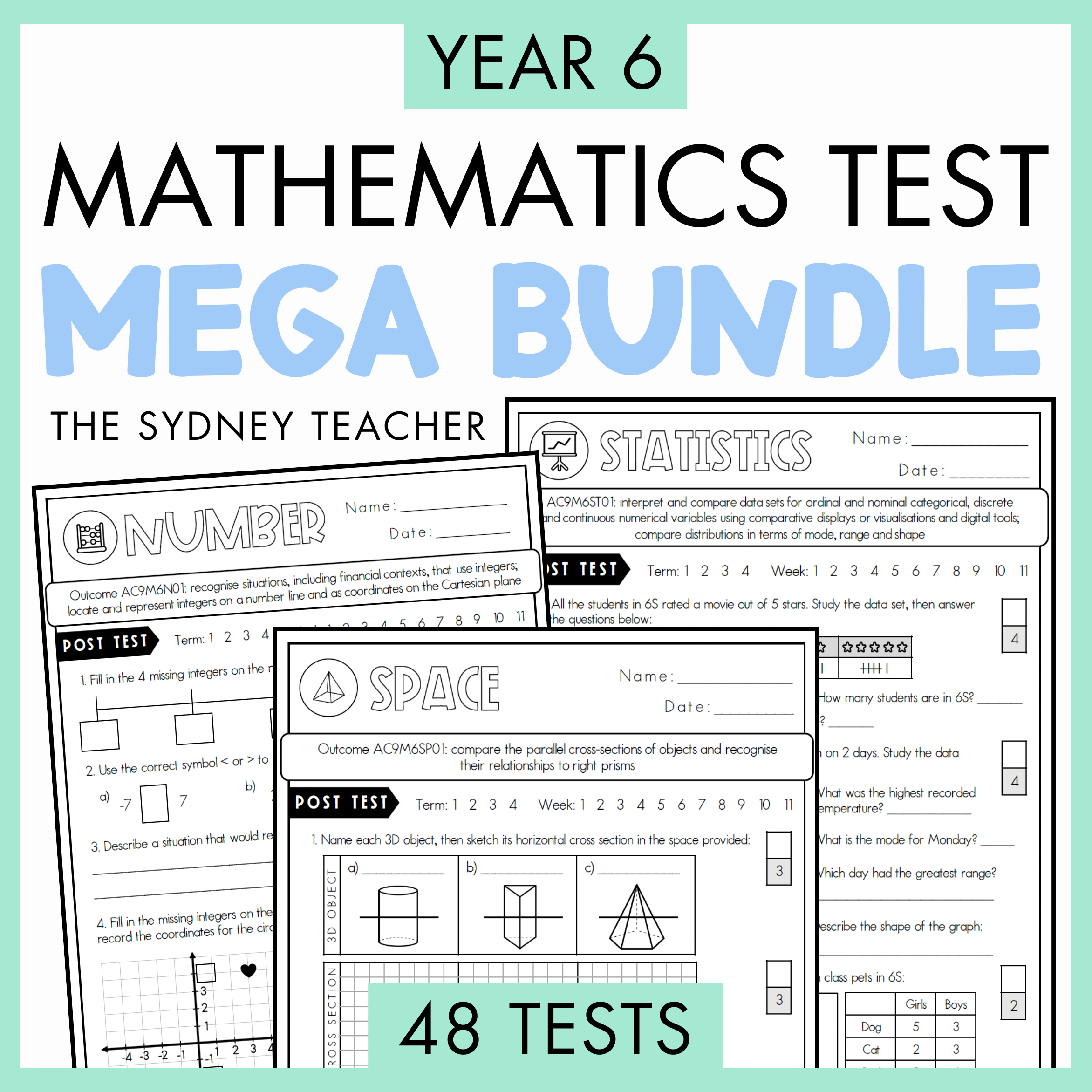 Year 6 Maths Test MEGA Bundle ⭐️ The Sydney Teacher