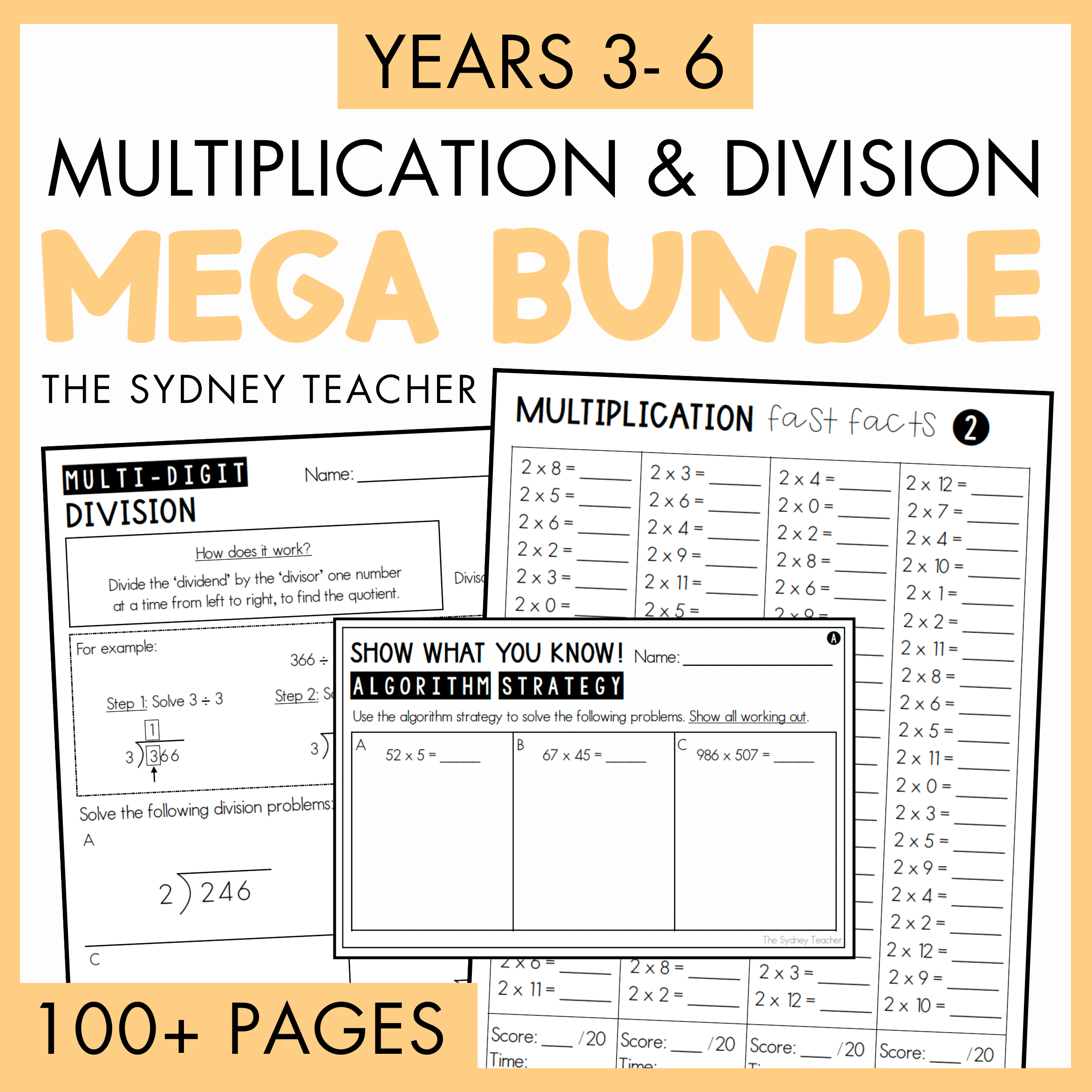 Multiplication & Division MEGA Bundle | Years 3-6 ⭐️ The Sydney Teacher