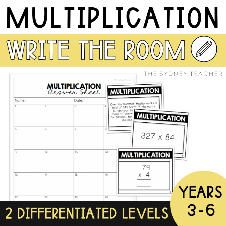 Multiplication 'Write the Room' ⭐️ The Sydney Teacher
