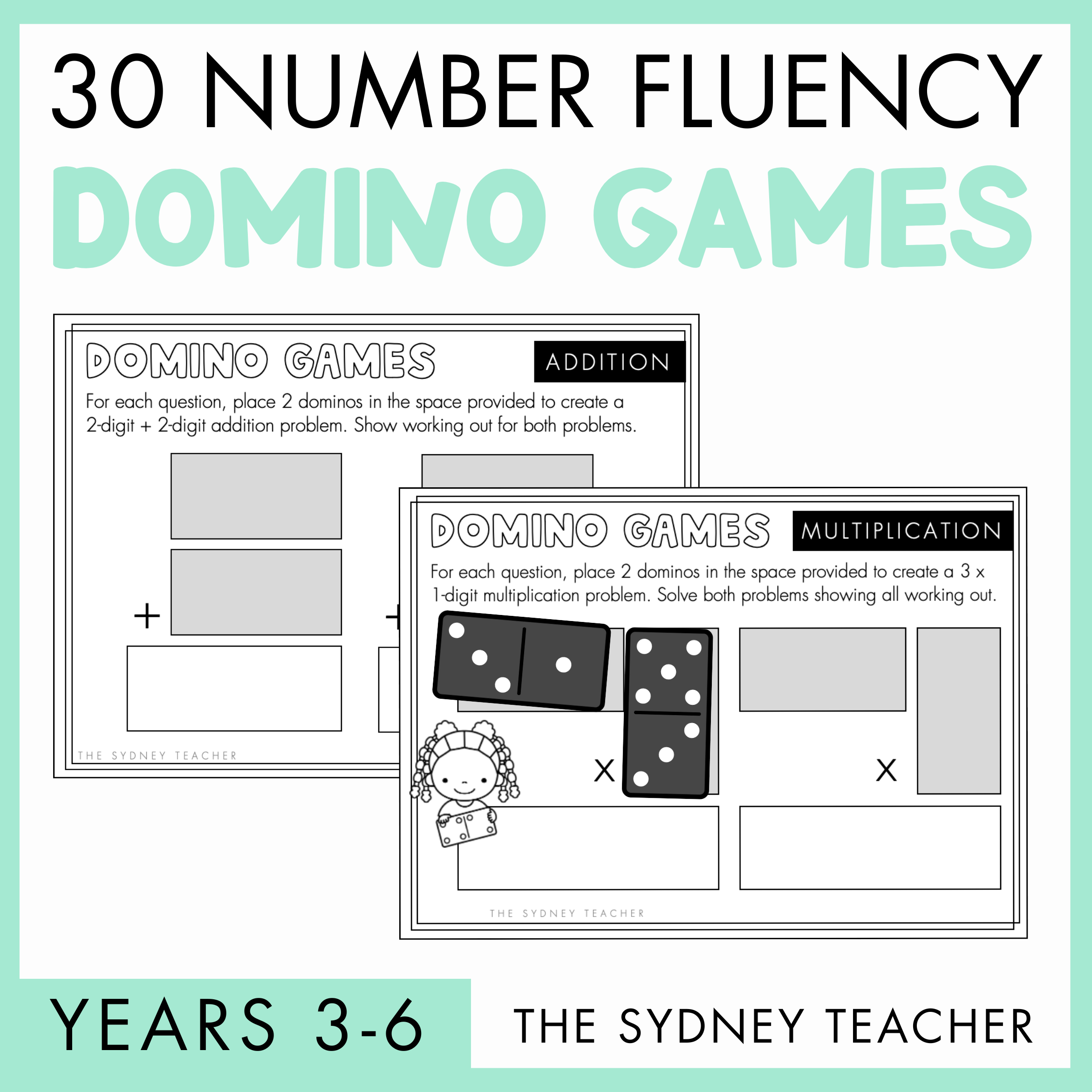 Number Fluency Domino Games ⭐️ The Sydney Teacher