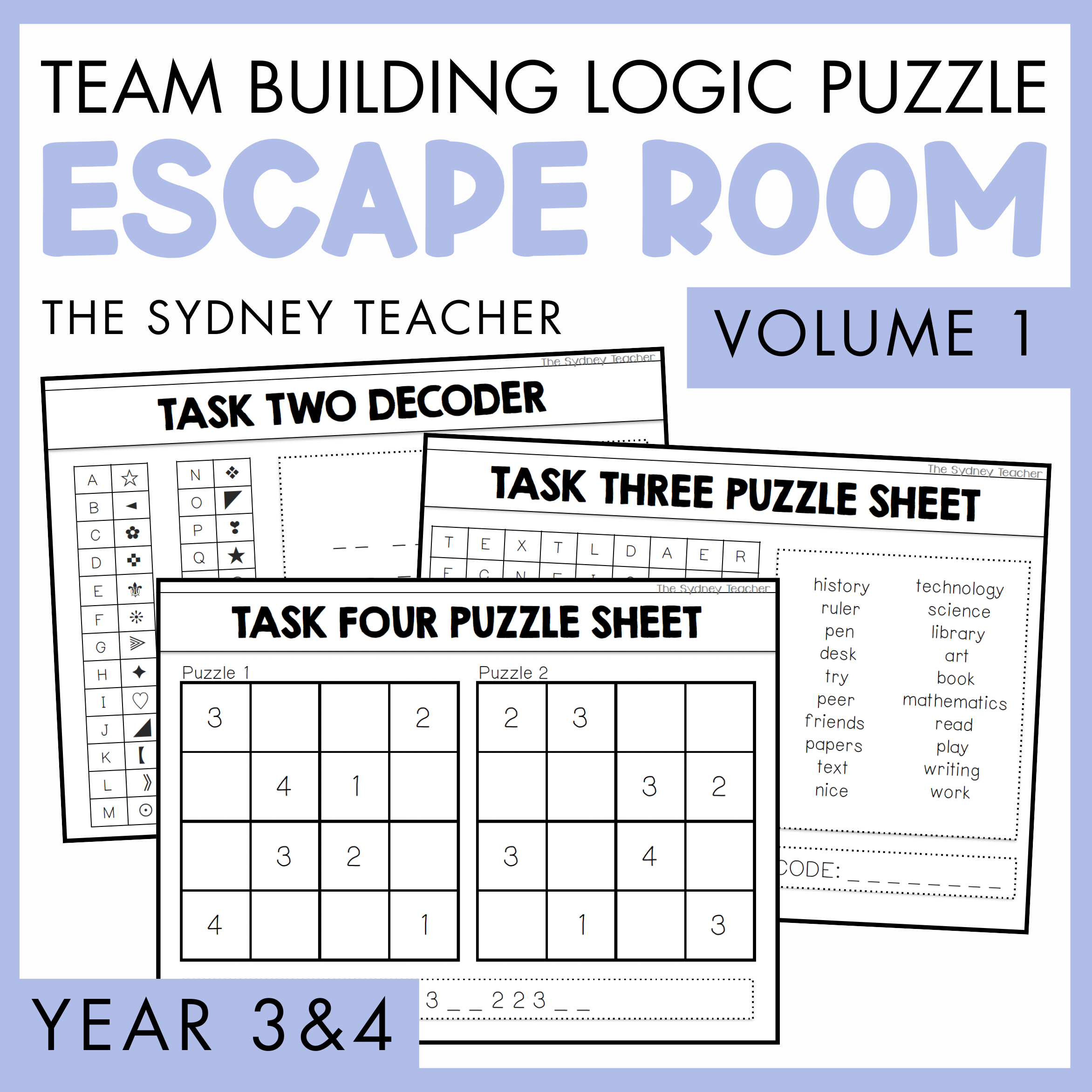 Logic Puzzle / Team Building Escape Room | Year 3 & 4 [Volume 1] ⭐️ The ...
