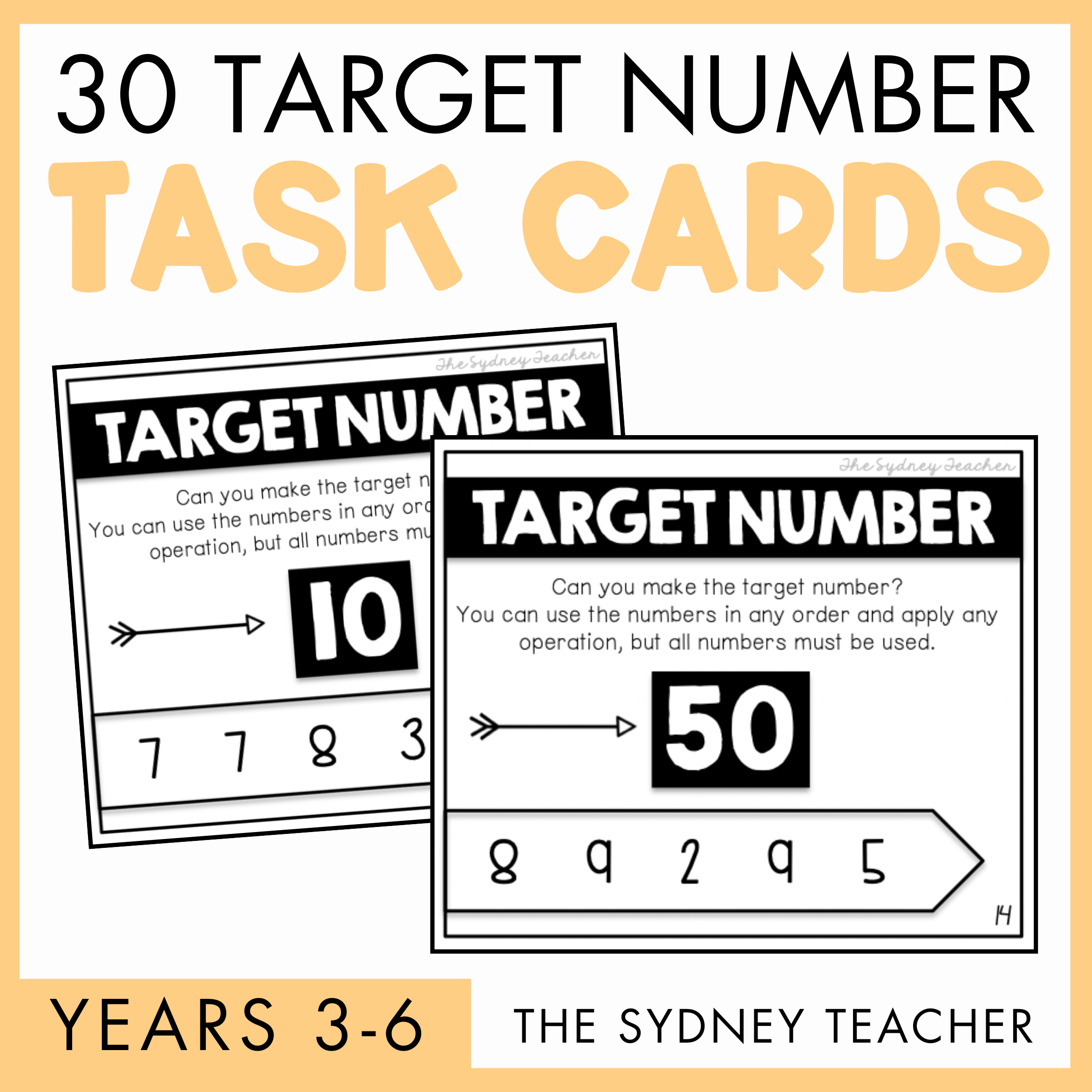 Target Number Task Cards ⭐️ The Sydney Teacher
