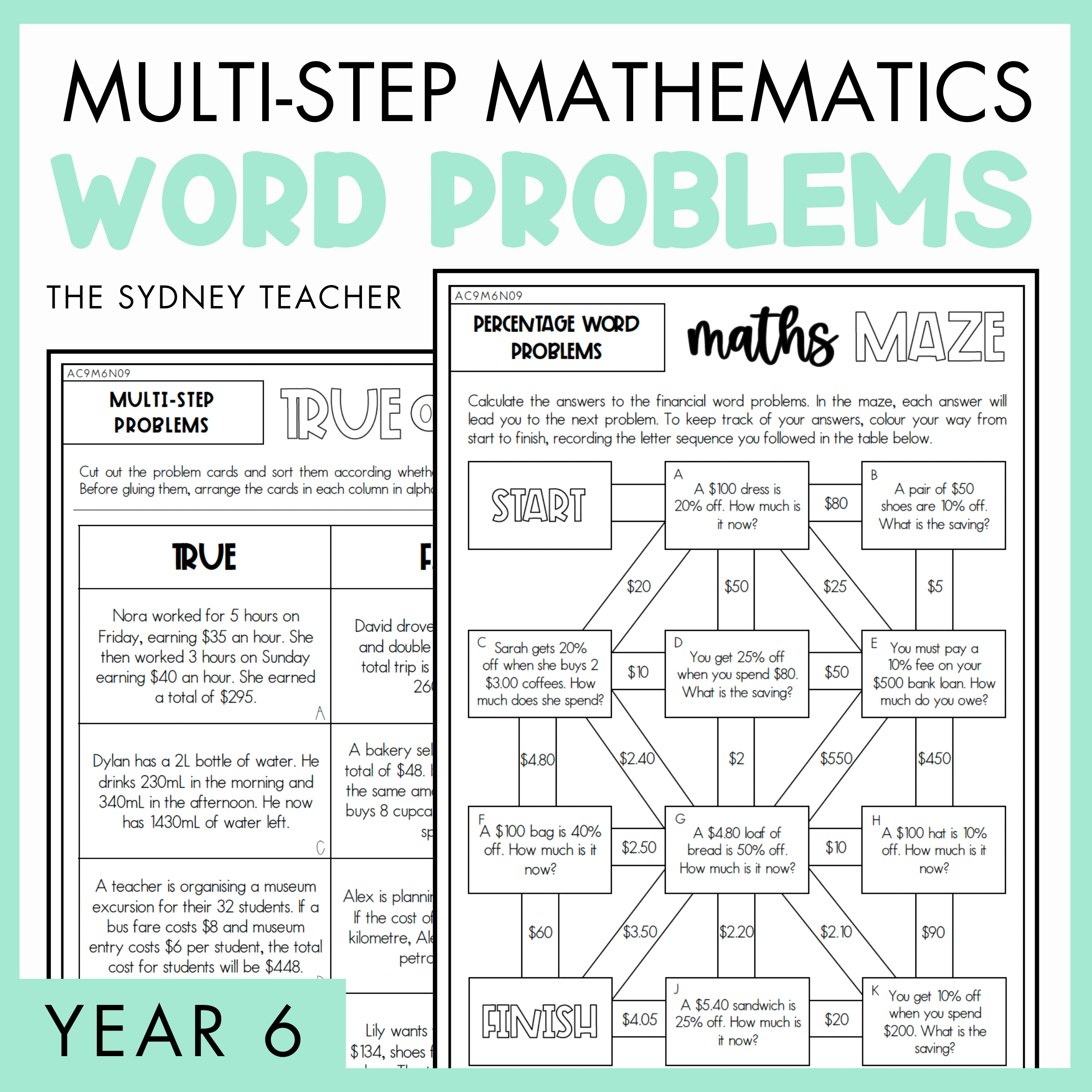 Year 6 Number & Algebra: Multi-Step Mathematical Word Problems ...