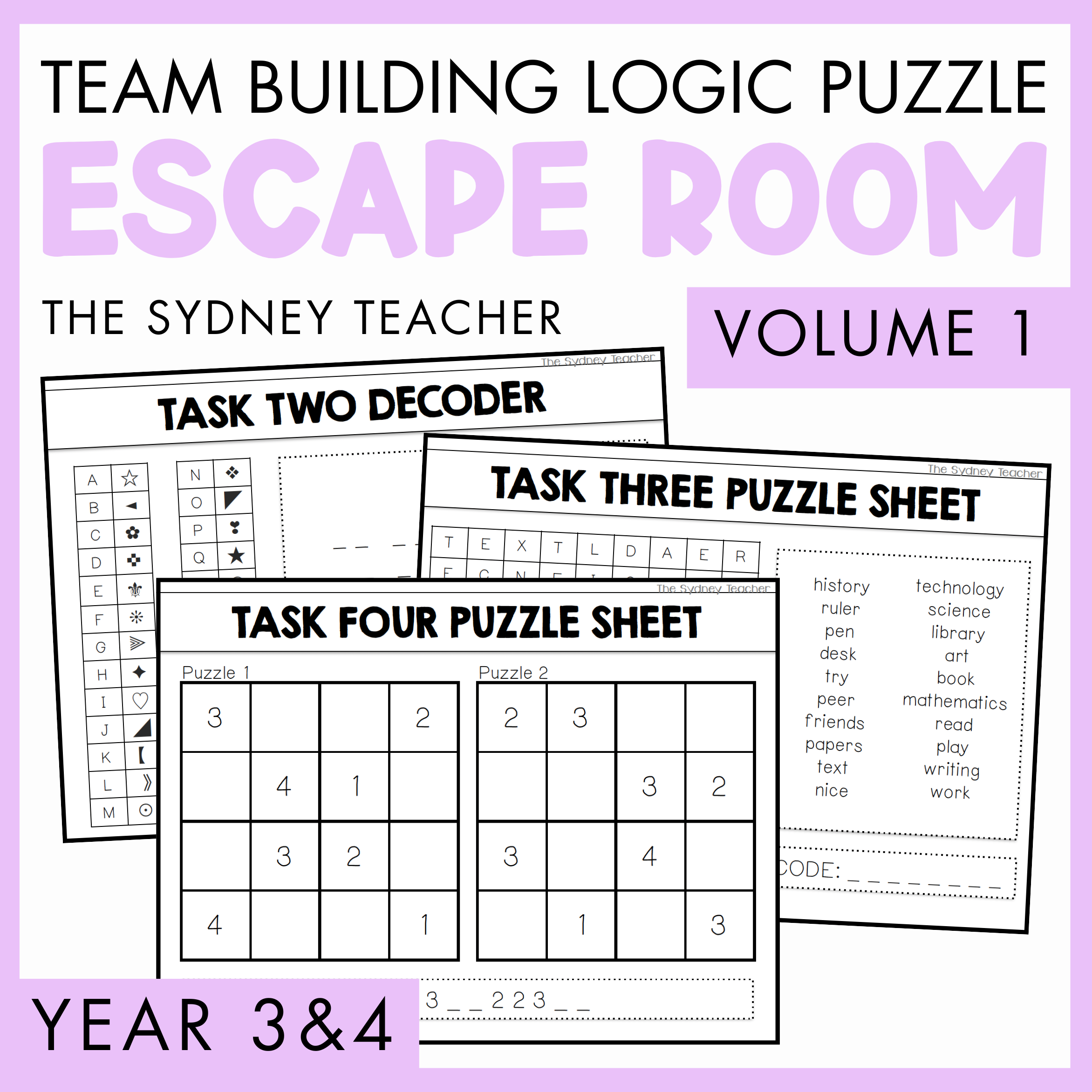 Logic Puzzle / Team Building Escape Room | Year 3 & 4 [Volume 1] ⭐️ The ...
