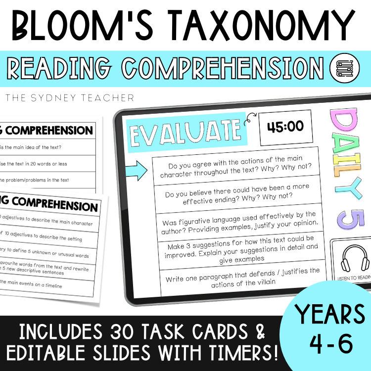 Upper Primary Bloom's Taxonomy Comprehension Questions ⭐️ The Sydney ...
