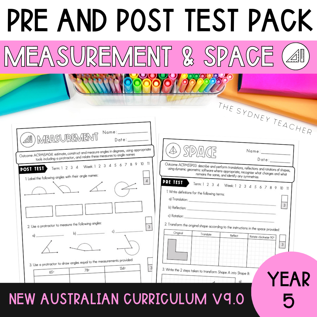Year 5 Measurement & Space Test Pack ⭐️ The Sydney Teacher