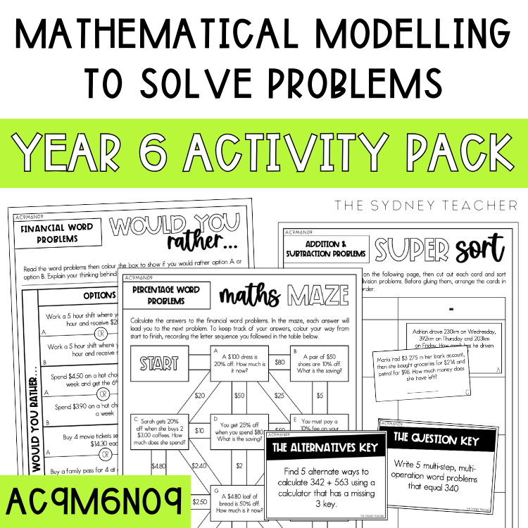 Year 6 Number & Algebra: Mathematical Modelling to Solve Problems ...