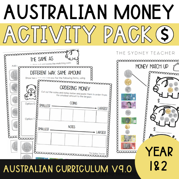 Australian Money Pack | Year 1 and 2 ⭐️ The Sydney Teacher
