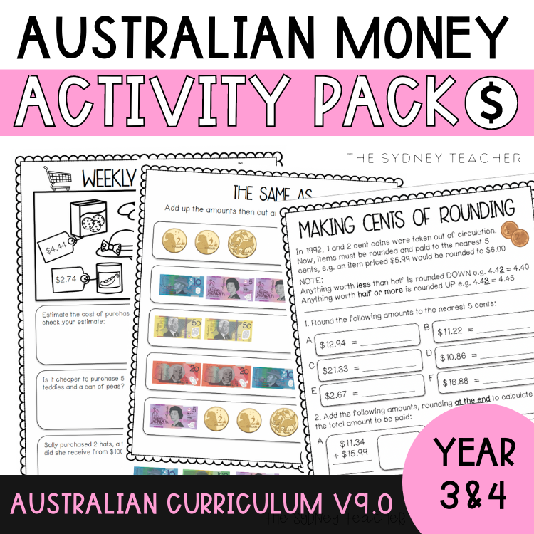 Australian Money Pack | Year 3 and 4 ⭐️ The Sydney Teacher