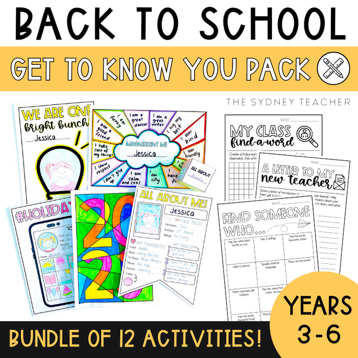 Back to School 'Get to Know You' Pack ⭐️ The Sydney Teacher