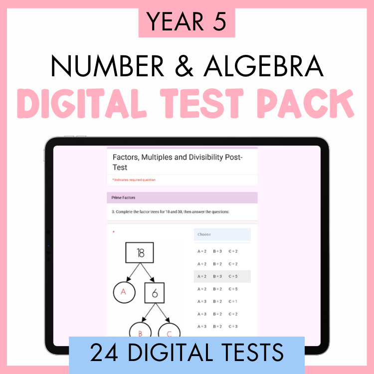 Year 5 Number & Algebra Digital Test Pack ⭐️ The Sydney Teacher