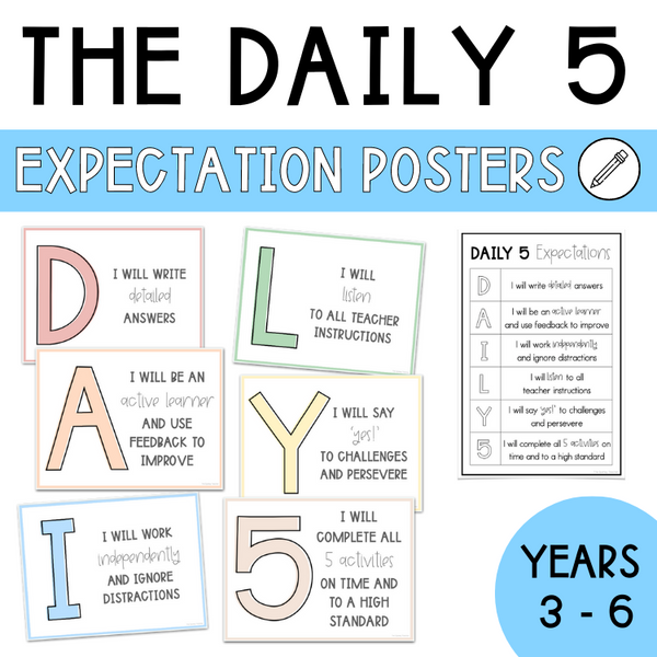 Daily 5 Expectation Poster Set ⭐️ The Sydney Teacher