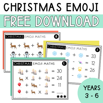 FREE DOWNLOAD Christmas Emoji Maths | Years 3-6 ⭐️ The Sydney Teacher