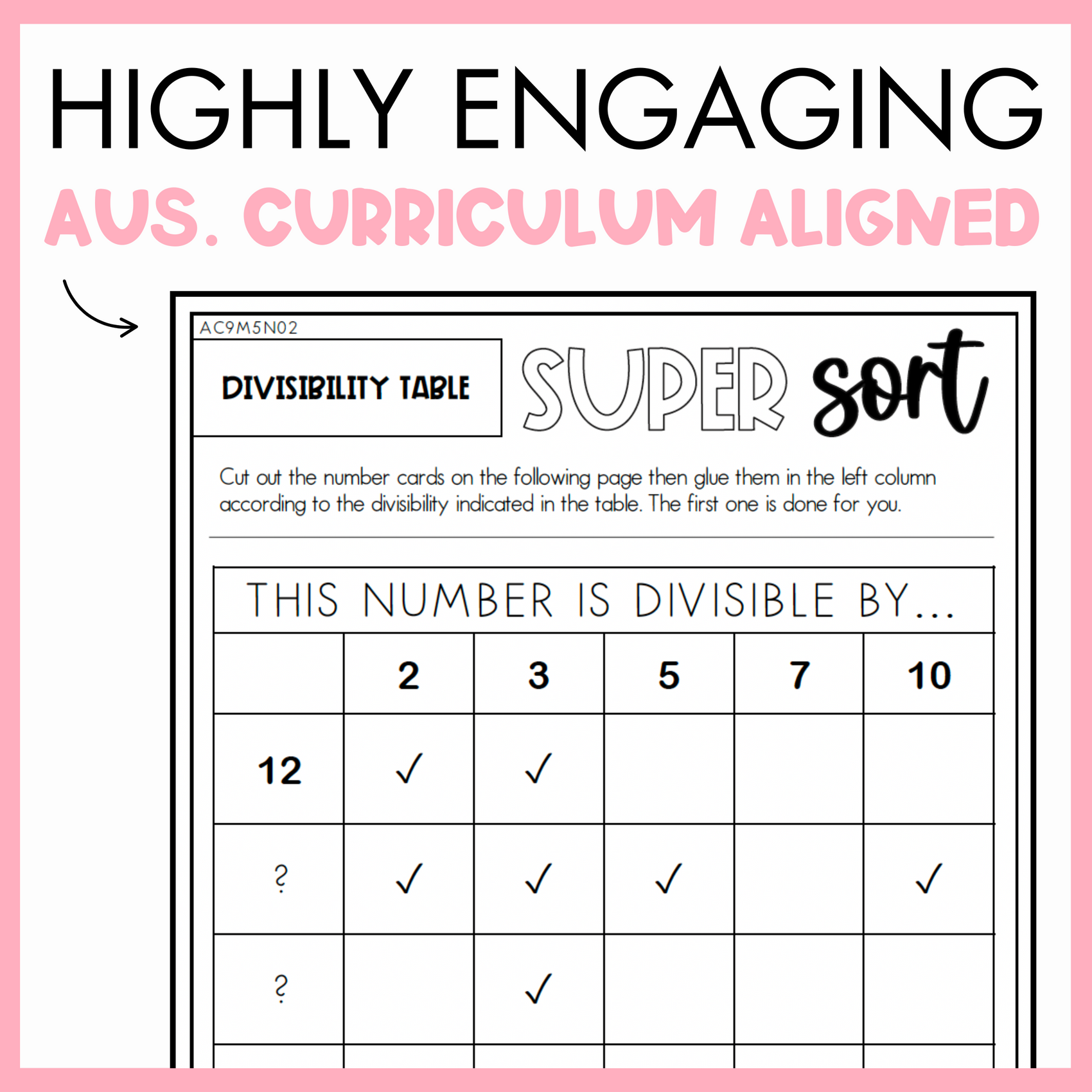 Year 5 Number & Algebra Pack: Factors, Multiples and Divisibility ...