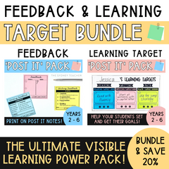 Feedback & Learning Target Sticky 'Post It' Notes Bundle ⭐️ The Sydney ...