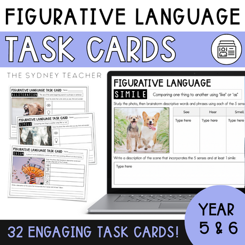 Figurative Language Task Cards ⭐️ The Sydney Teacher
