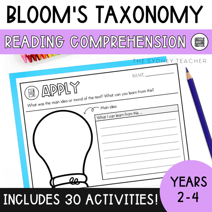 Lower Primary Bloom's Taxonomy Comprehension ⭐️ The Sydney Teacher