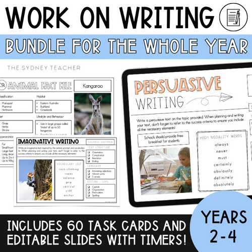 Lower Primary ‘Work on Writing’ MEGA Pack ⭐️ The Sydney Teacher