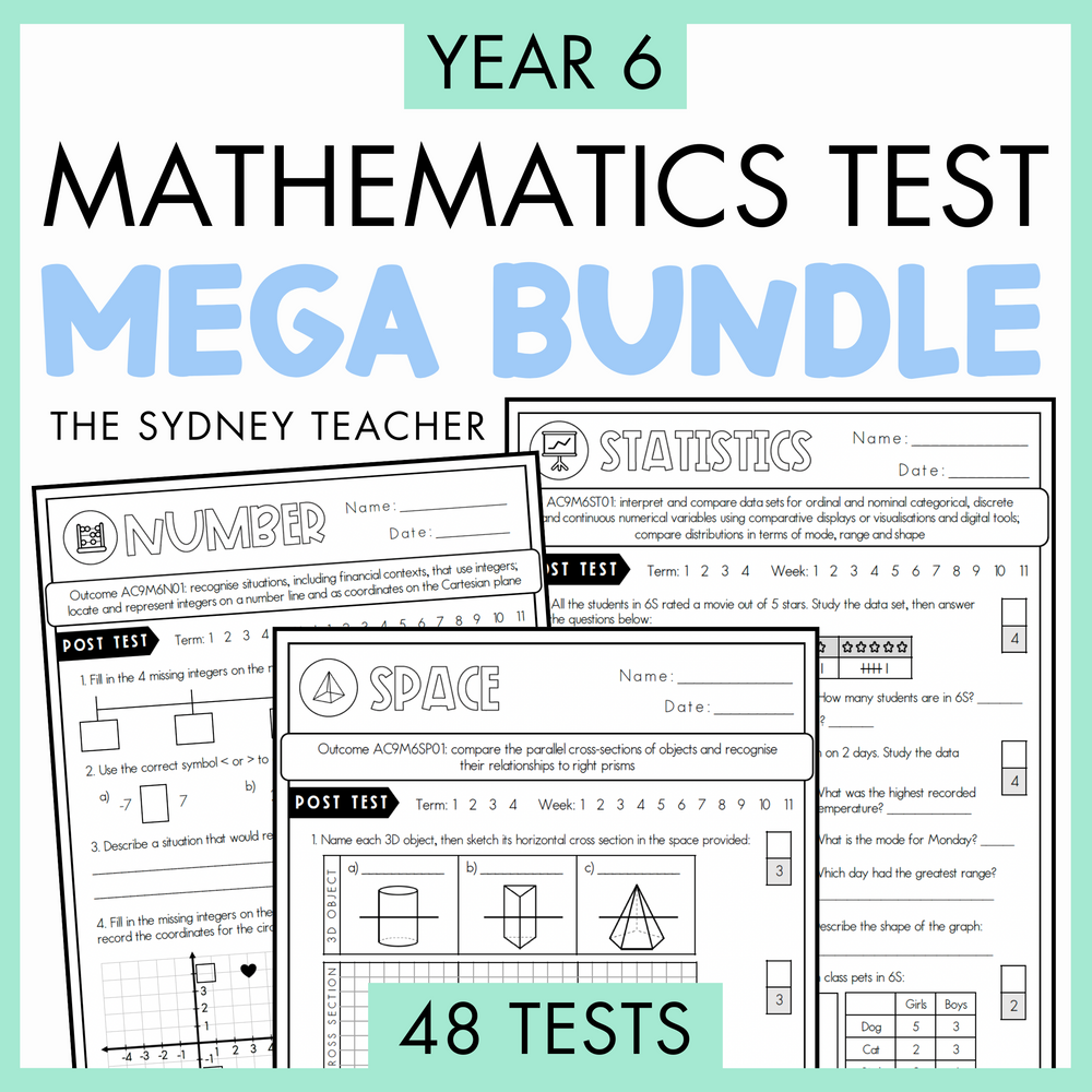 Year 6 Maths Test MEGA Bundle ⭐️ The Sydney Teacher