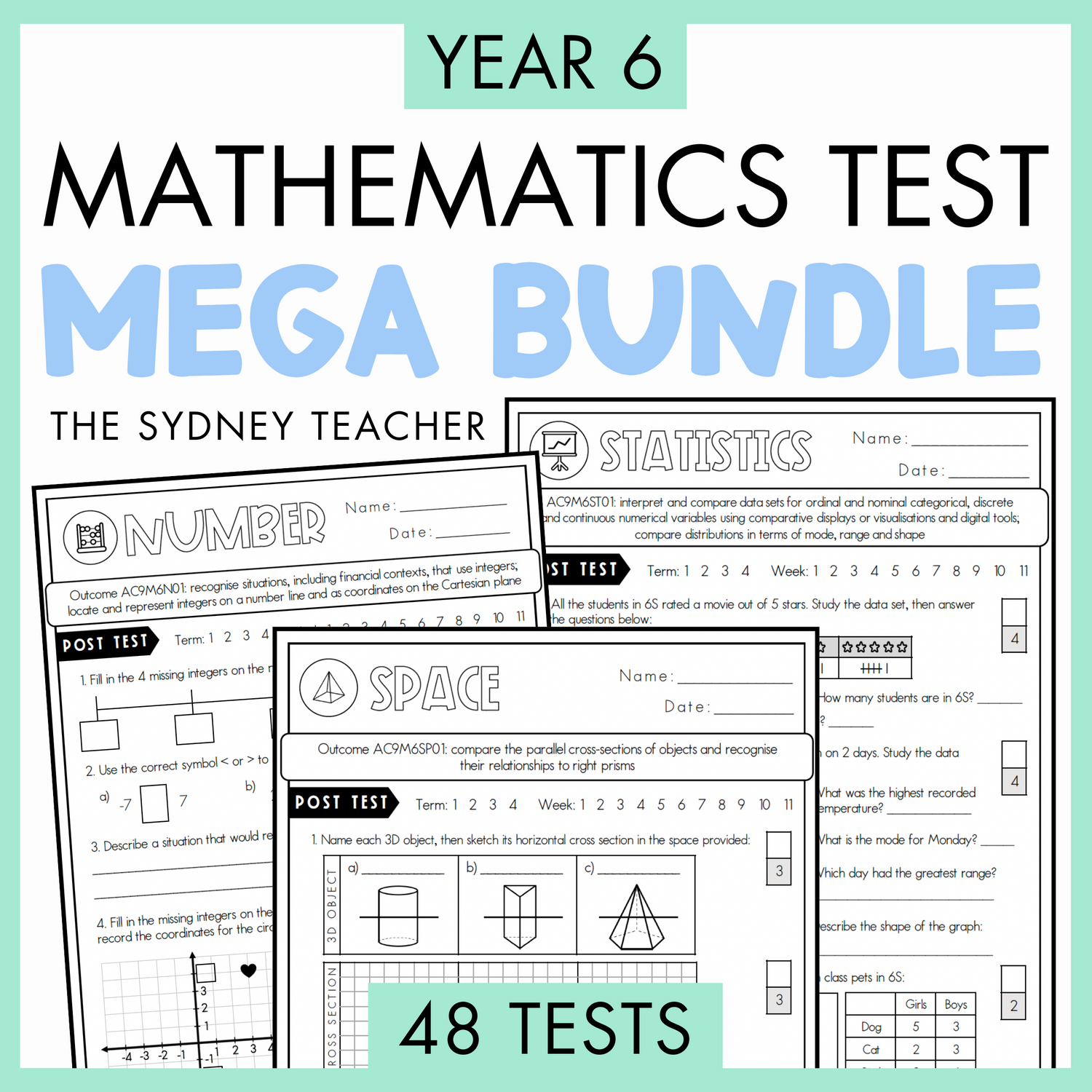 Year 6 Maths Test MEGA Bundle ⭐️ The Sydney Teacher