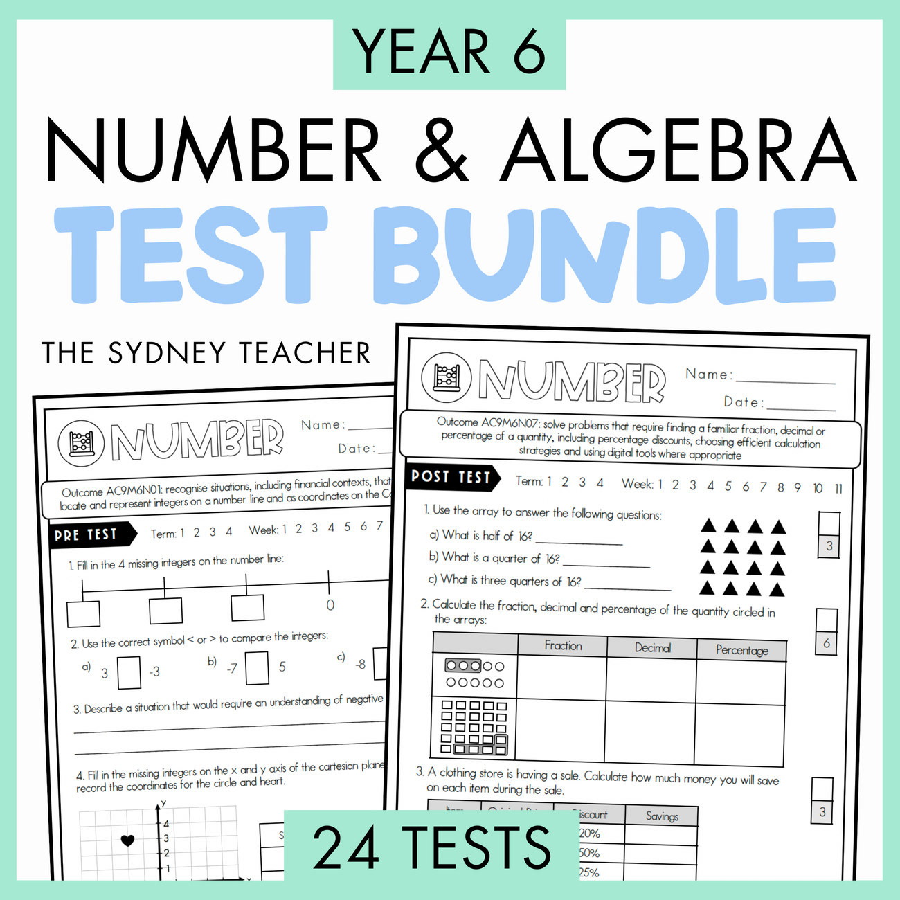 Year 6 Maths Test MEGA Bundle ⭐️ The Sydney Teacher
