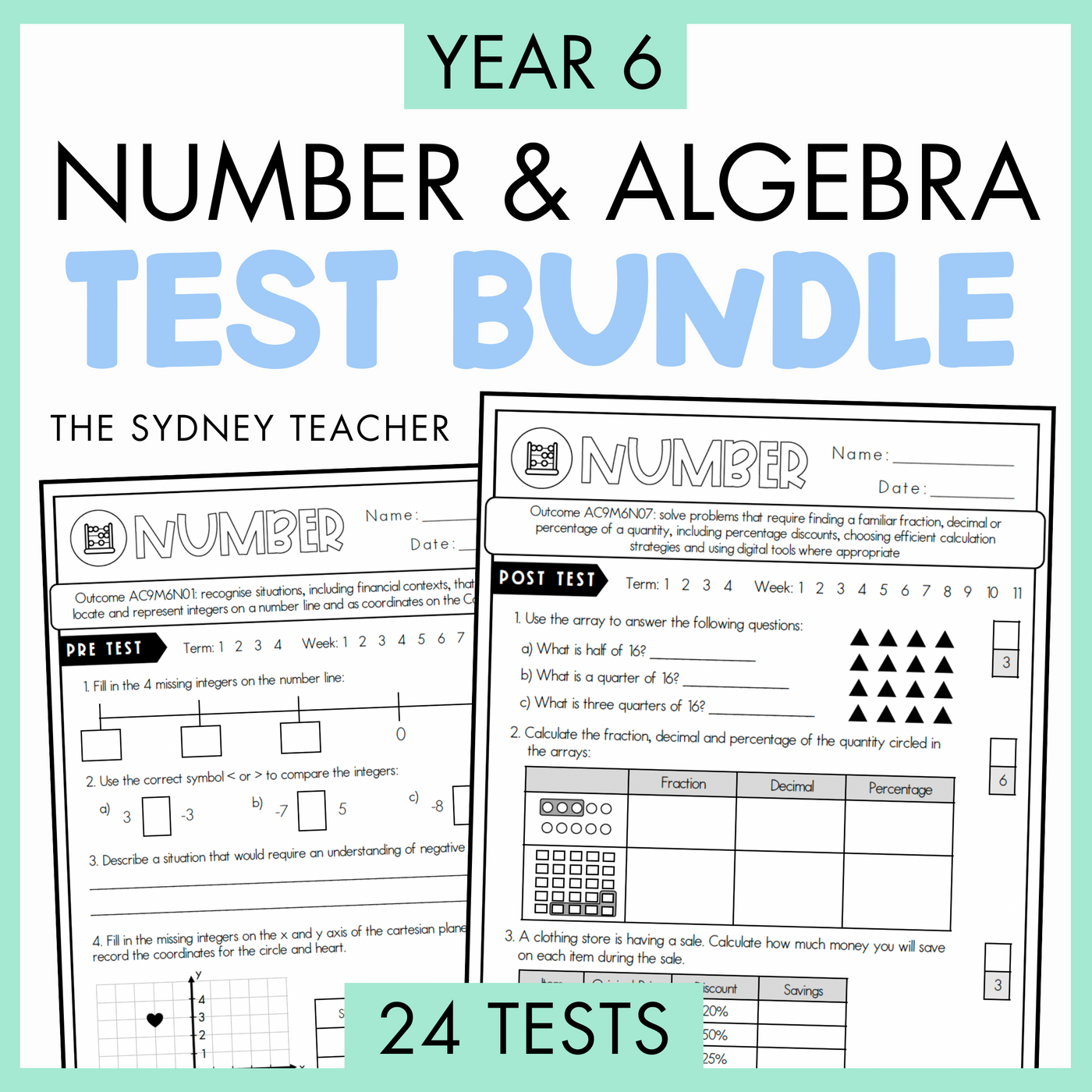 Year 6 Maths Test MEGA Bundle ⭐️ The Sydney Teacher