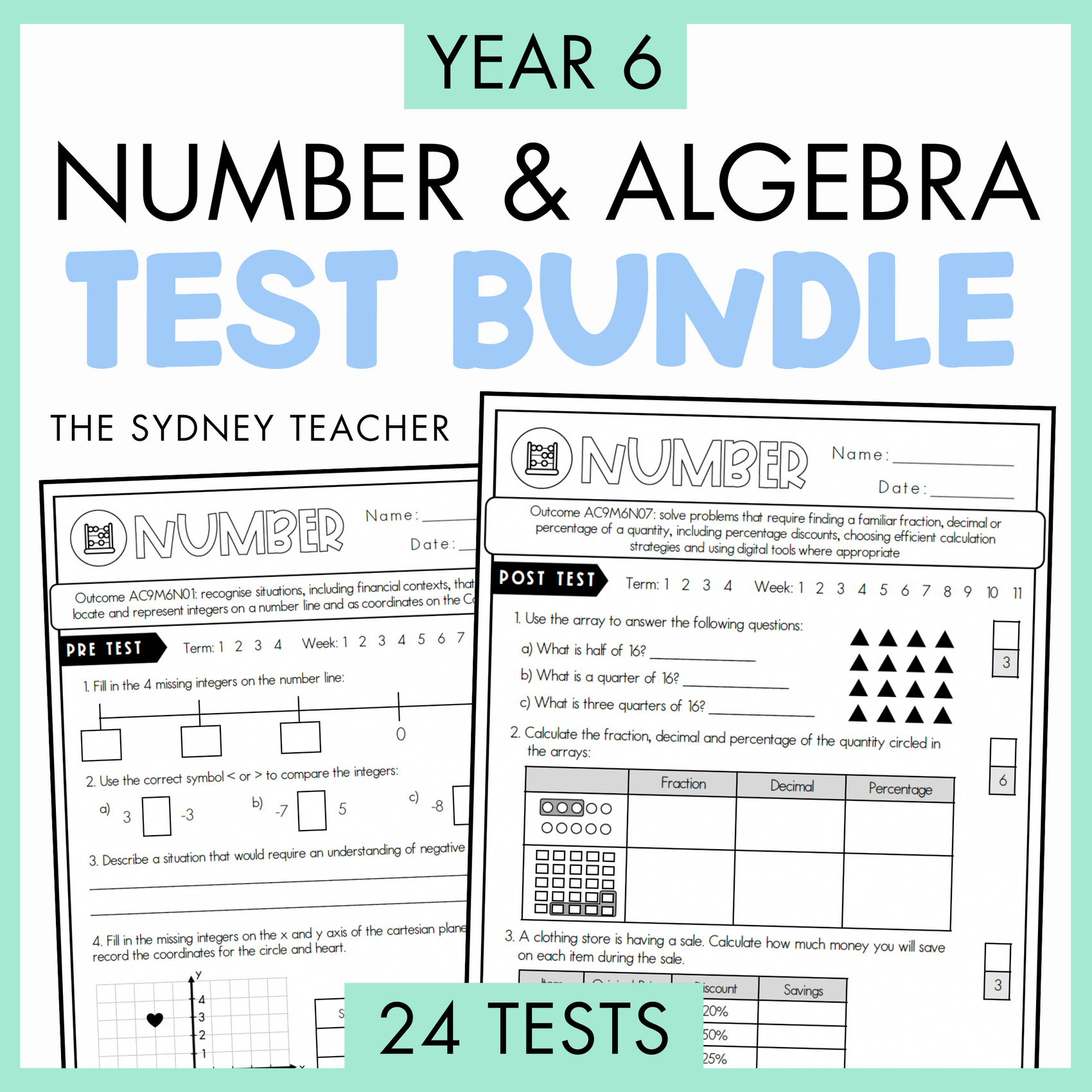 Year 6 Maths Test MEGA Bundle ⭐️ The Sydney Teacher