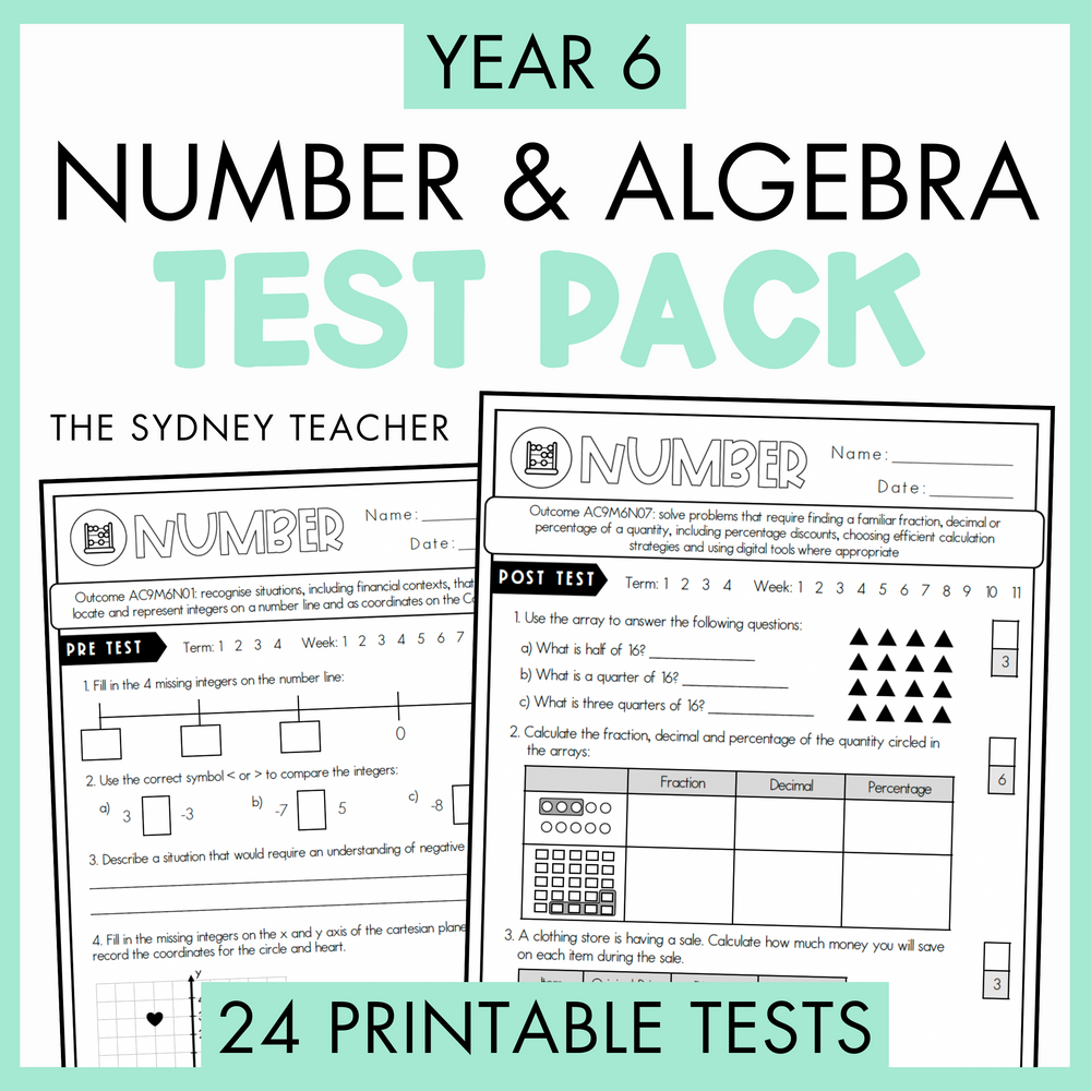 Year 6 Maths Test MEGA Bundle ⭐️ The Sydney Teacher