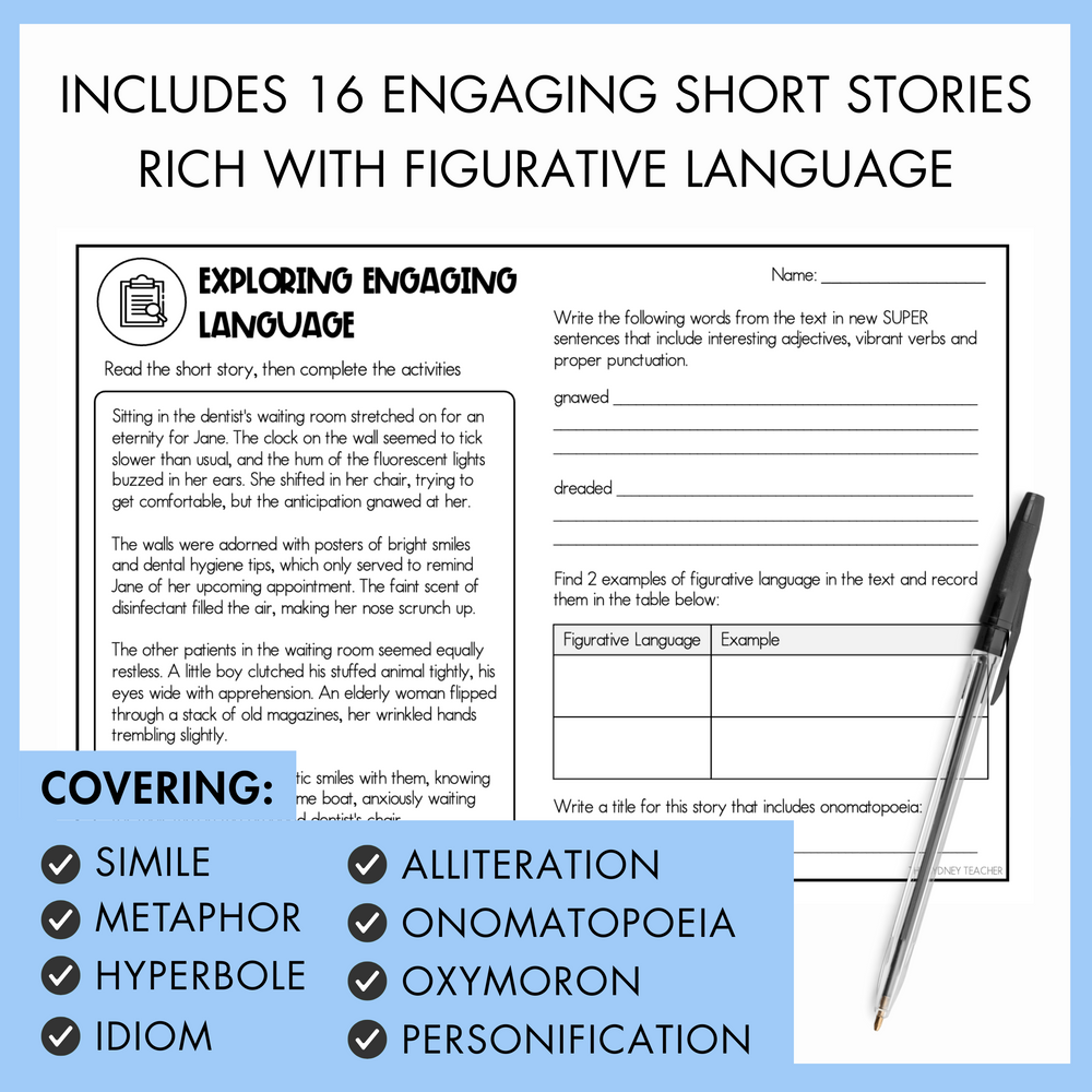 Figurative Language Short Stories ⭐️ The Sydney Teacher