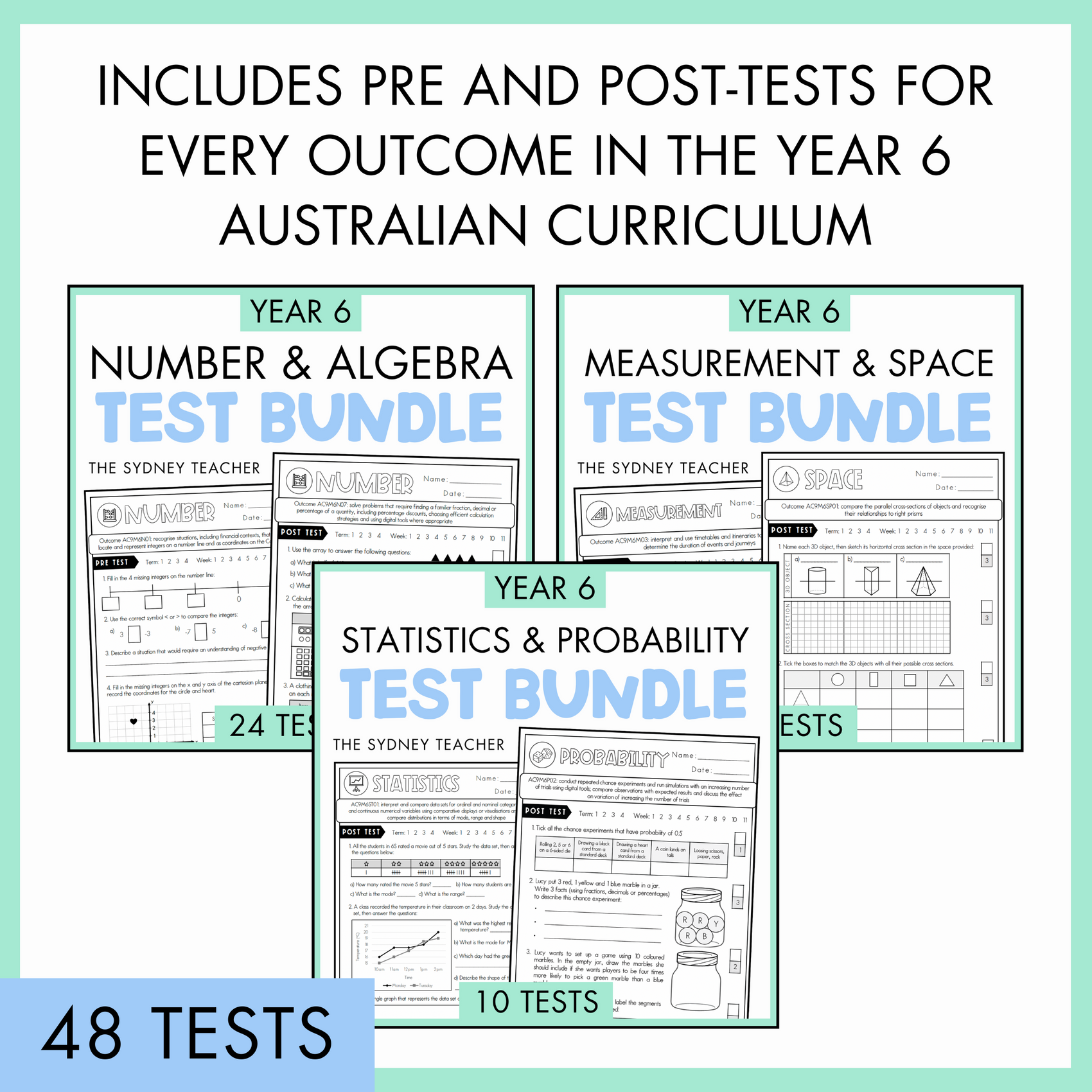 Year 6 Maths Test MEGA Bundle ⭐️ The Sydney Teacher