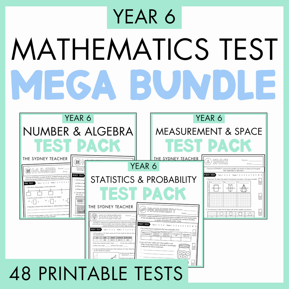 Year 6 Maths Test MEGA Bundle ⭐️ The Sydney Teacher