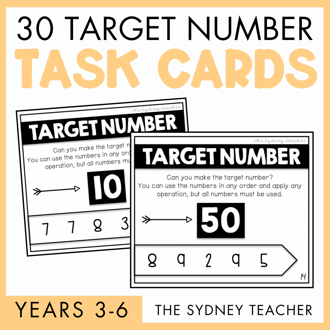 Target Number Task Cards ⭐️ The Sydney Teacher