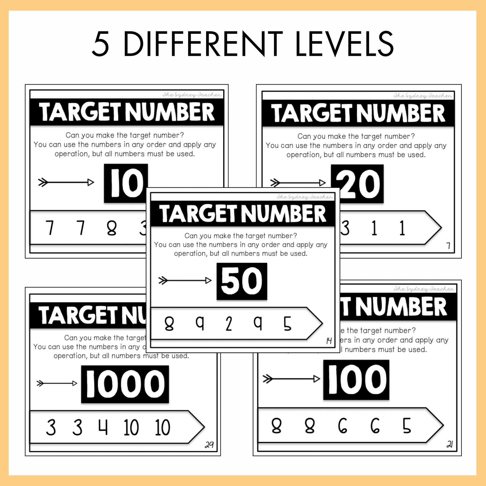 Maths Warm-Up: Target Number ⭐️ The Sydney Teacher