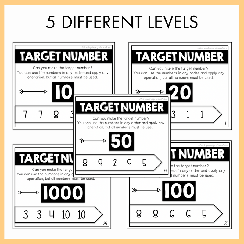 Maths Warm-Up: Target Number ⭐️ The Sydney Teacher