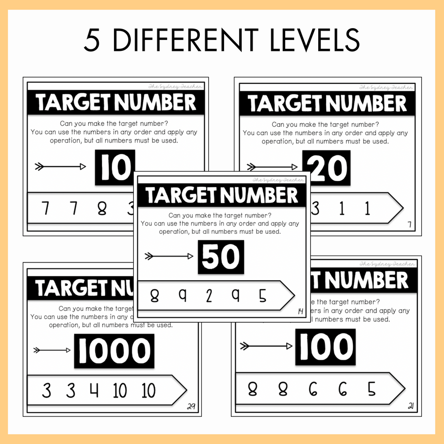 Maths Warm-Up: Target Number ⭐️ The Sydney Teacher