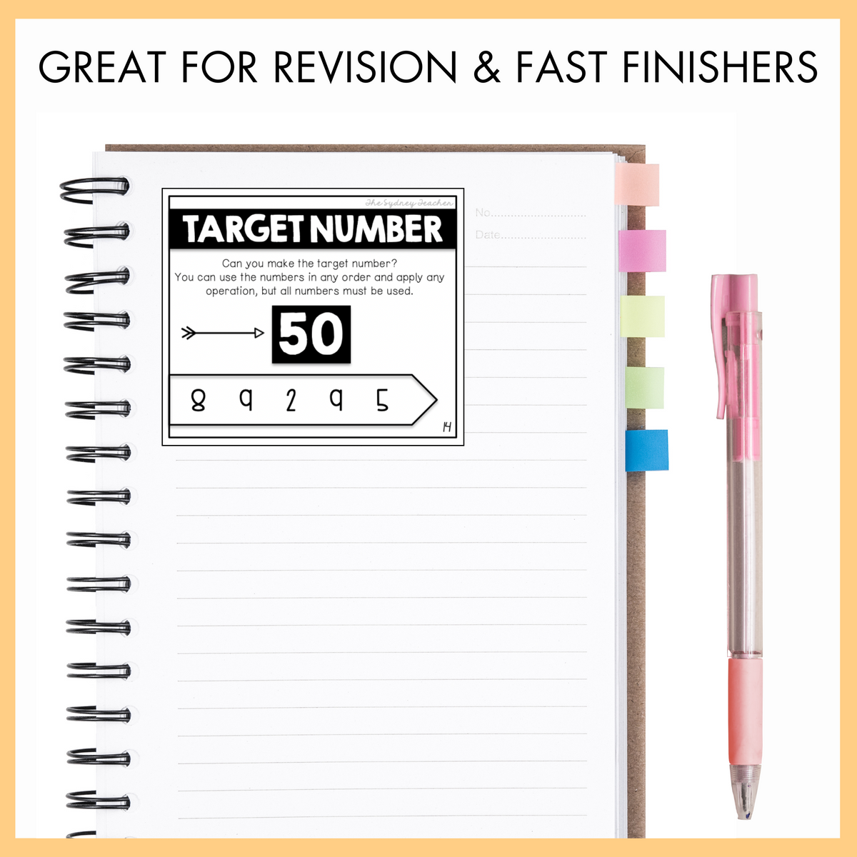 Maths Warm-Up: Target Number ⭐️ The Sydney Teacher