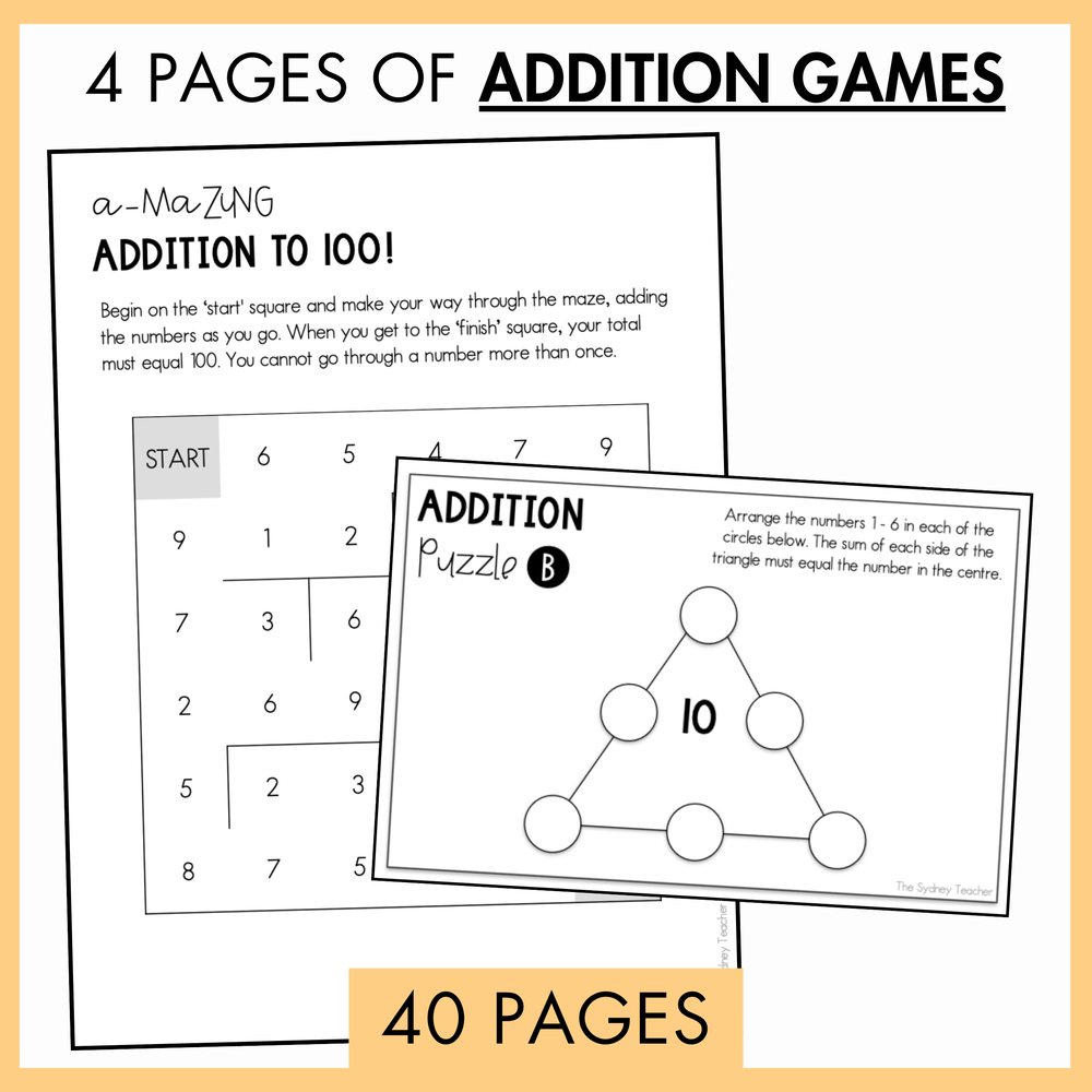 Addition and Subtraction Fact Fluency Pack ⭐️ The Sydney Teacher
