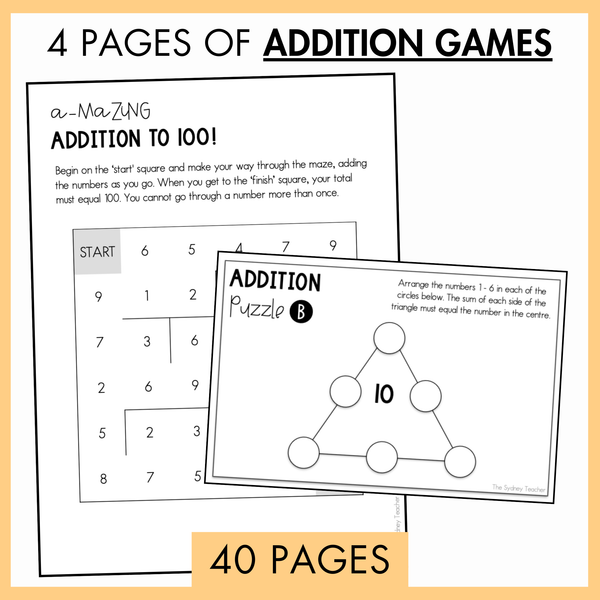 Addition and Subtraction Fact Fluency Pack ⭐️ The Sydney Teacher