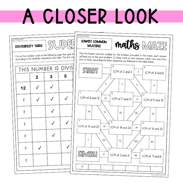 Year 5 Number & Algebra Pack: Factors, Multiples and Divisibility ...