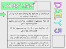 Upper Primary Bloom's Taxonomy Spelling Word Work ⭐️ The Sydney Teacher