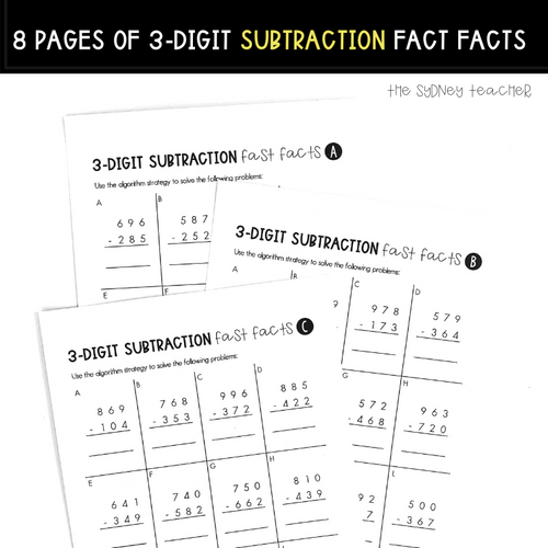 Addition and Subtraction Fact Fluency Pack | The Sydney Teacher