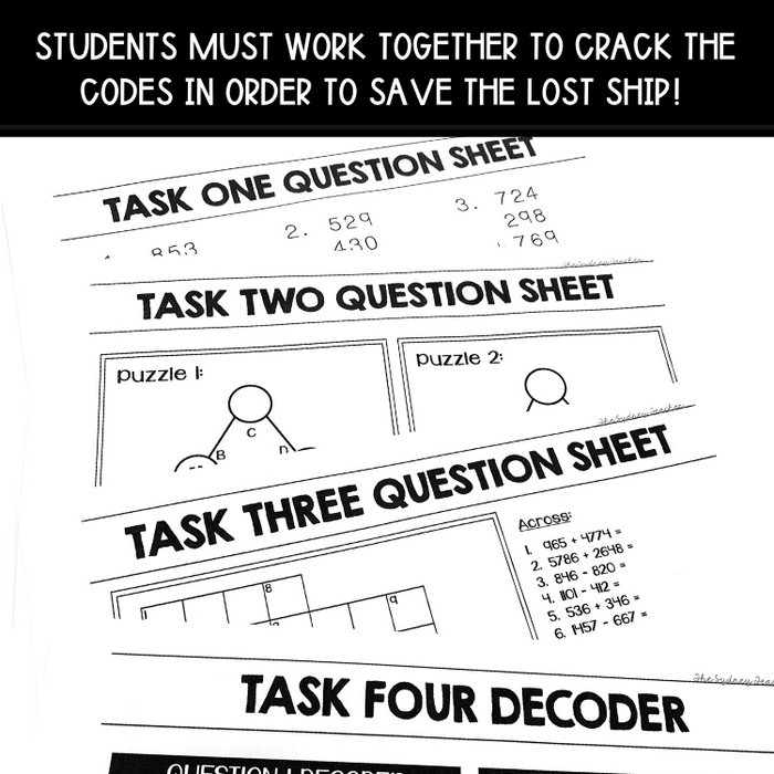 Addition & Subtraction Escape Room | Year 5 & 6 ⭐️ The Sydney Teacher
