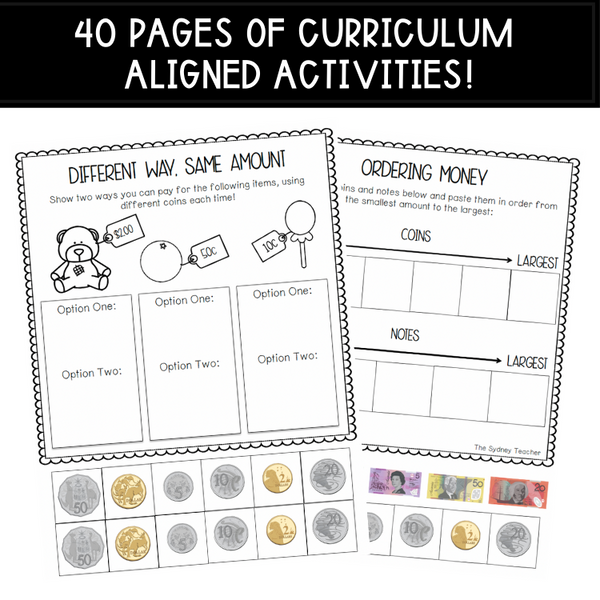 Australian Money Pack | Year 1 and 2 ⭐️ The Sydney Teacher