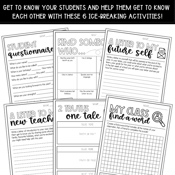 Back to School 'Get to Know You' Pack ⭐️ The Sydney Teacher
